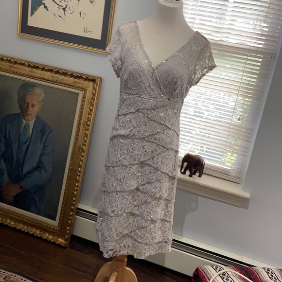 Scarlett Nite | Dresses | Scarlett Nite Silver Party Dress | Poshmark